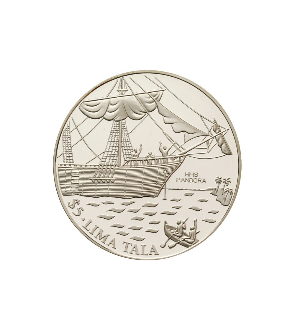 Tokelau, $ 5 Lima Tala 1993, H.M.S. Pandora - Proof
