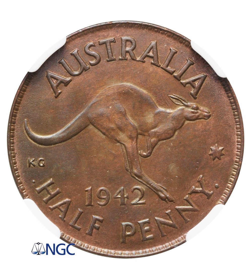 Australia 1/2 Penny 1942 (P) - NGC UNC Details