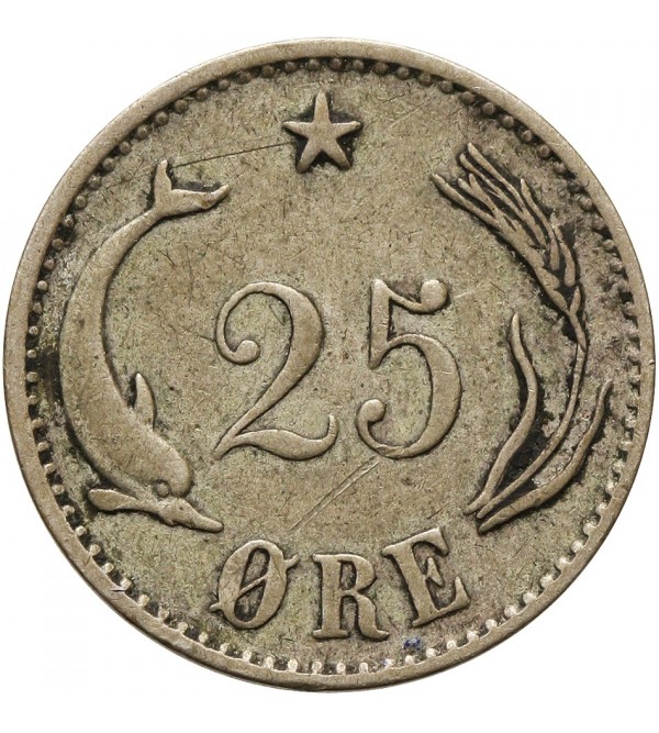 Denmark 25 Ore 1891 CS