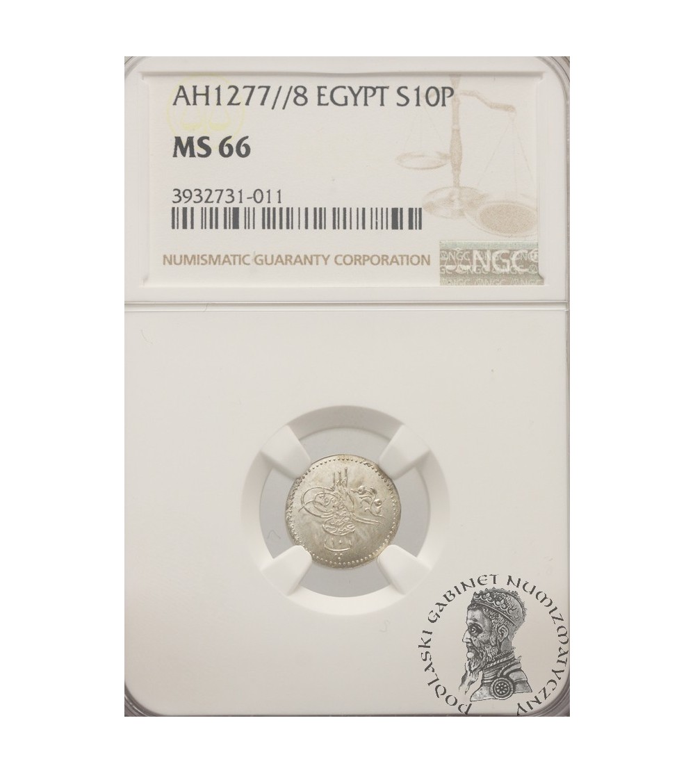Ottoman Empire. Egypt 10 Para AH 1277 Year 8 / 1867 AD - NGC MS 66