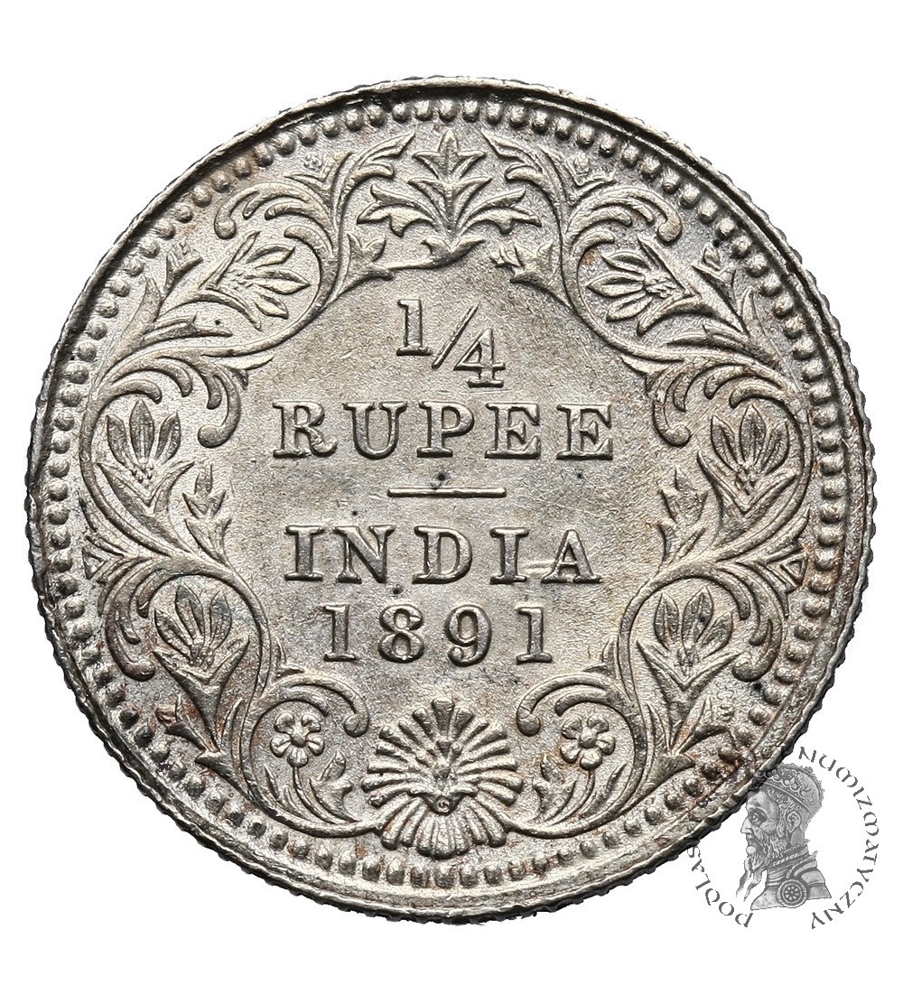 Indie Brytyjskie 1/4 rupii 1891 (c)