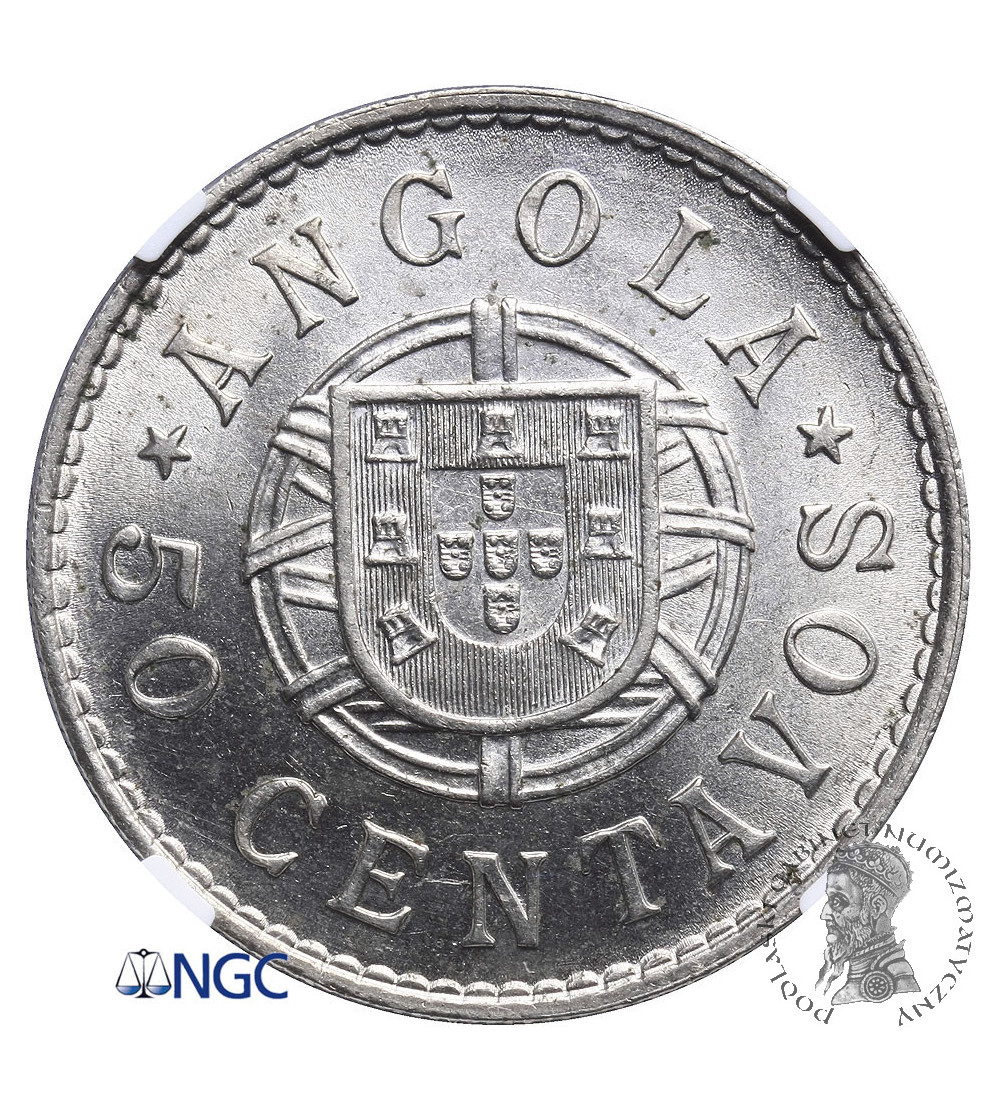 Angola, 50 Centavos 1923 - NGC MS 62