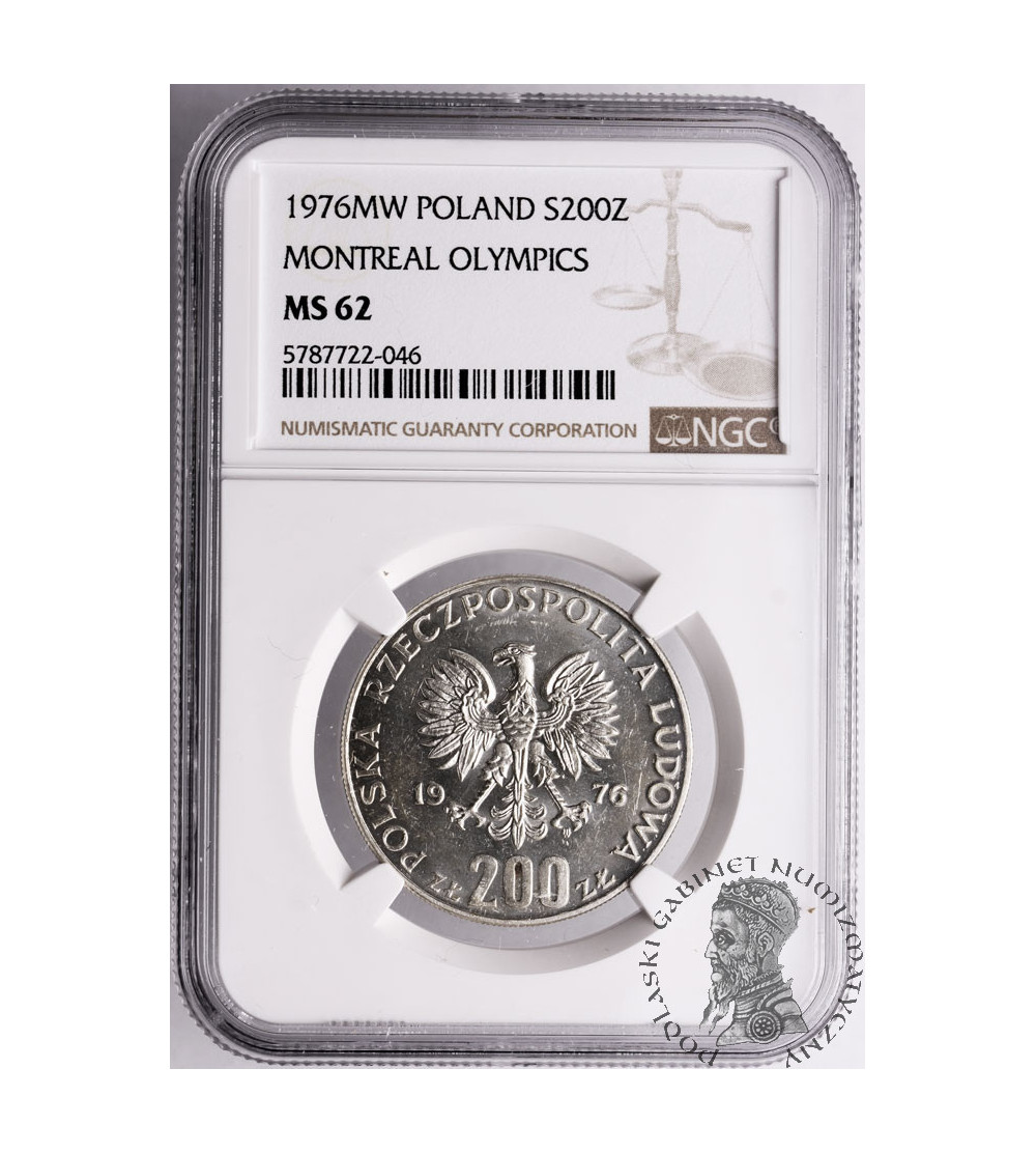 Polska. 200 złotych 1976, Igrzyska XXI Olimpiady, Montreal 1976 - NGC MS 62