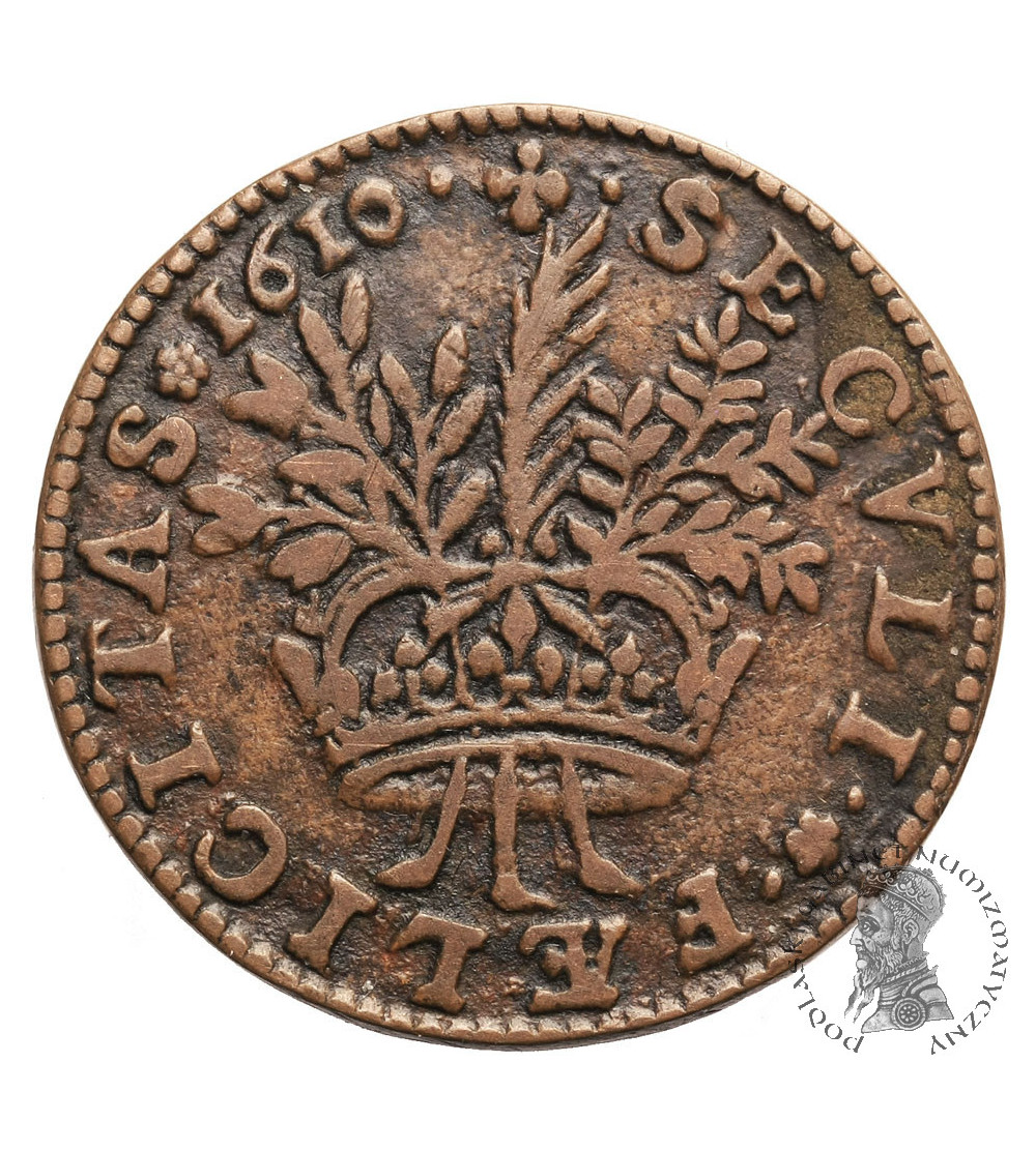 France, Maria de Medici 1573-1642. Coronation copper medal (jeton) 1610 AD