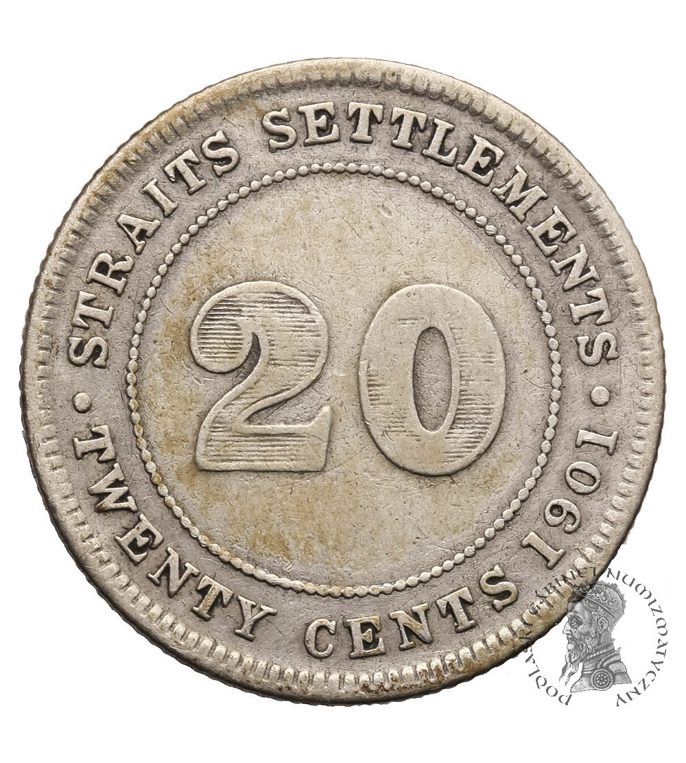 Malaya, Straits Settlements. 20 Cents 1901, Victoria