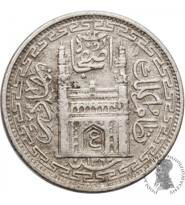 Indie - Hyderabad. 2 Annas, AH 1362 rok 33 / 1943 AD, Mir Usman Ali Khan 1911-1948 AD