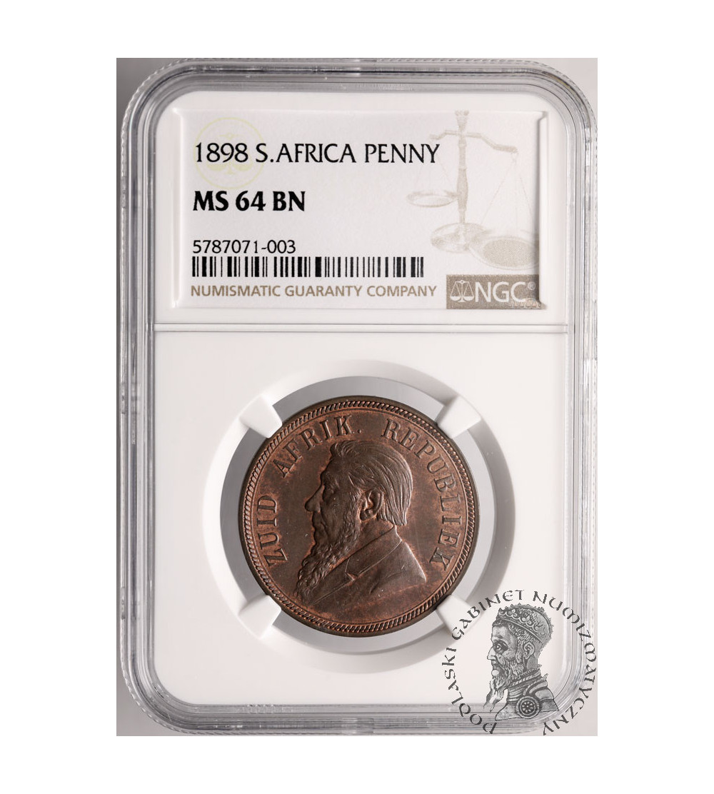 South Africa. Penny 1898 - NGC MS 64 BN