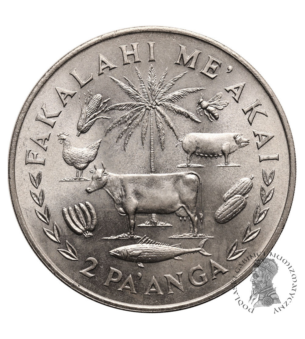 Tonga (Taufa'ahau Tupou IV). 2 Pa'anga 1978, F.A.O. / 60th birthday ...