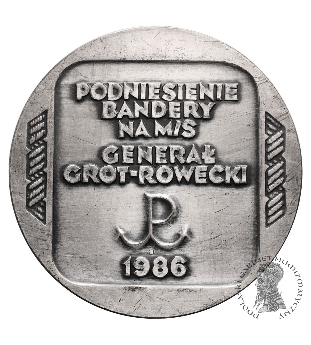 Polska, PRL (1952–1989). Medal 1986, Podniesienie Bandery na M/S ...