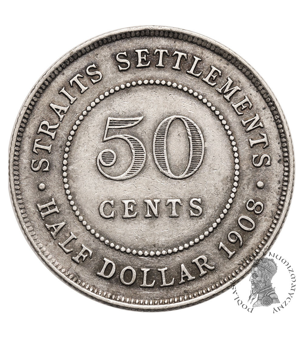 Malaya, Straits Settlements. 50 Cents 1908, Edward VII