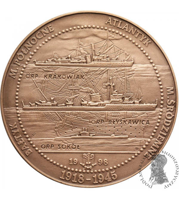 Polska. Medal 1998, Polska Marynarka Wojenna 1918 - 1945, seria T.W.O.