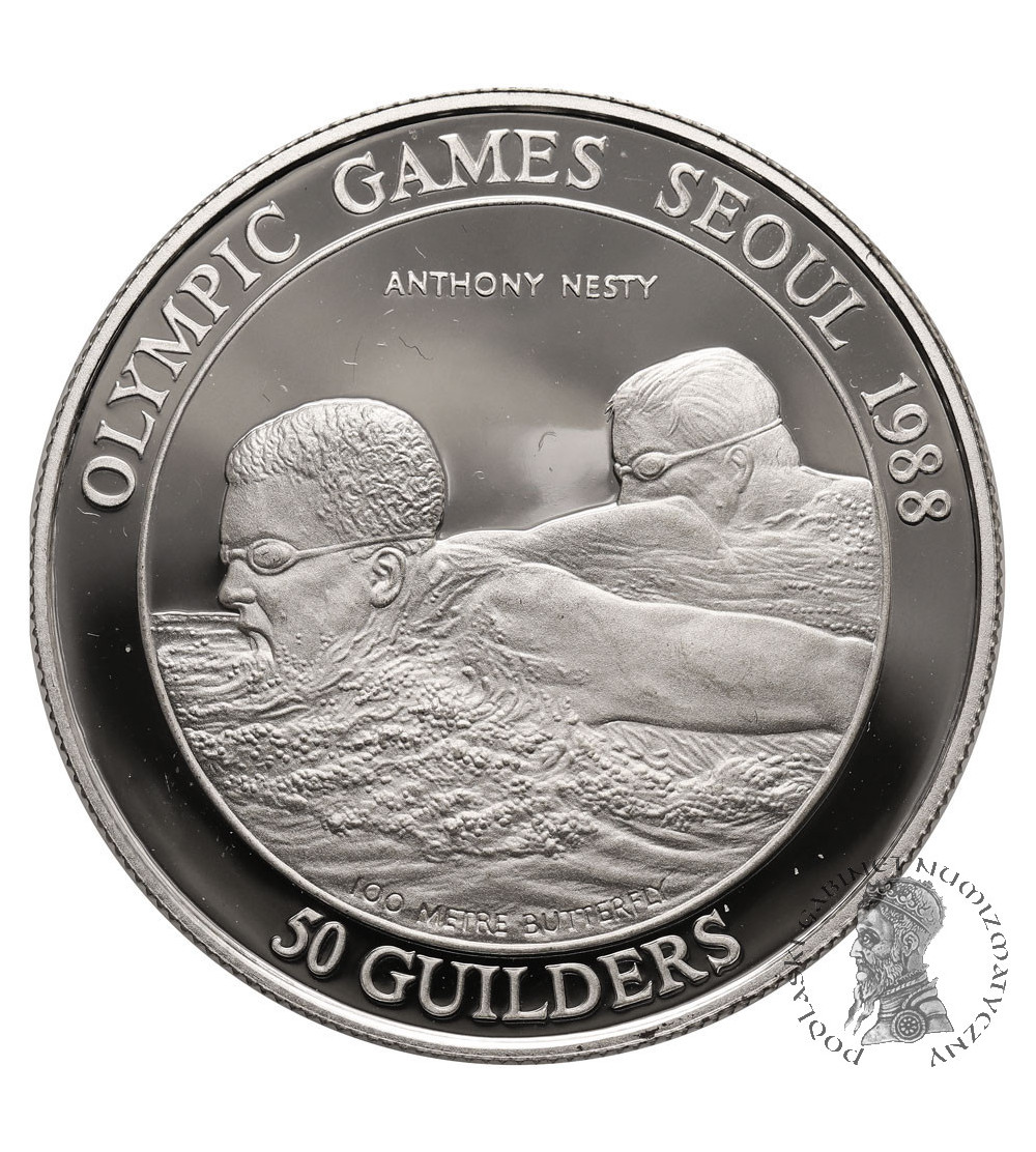 Suriname. 50 Guilders 1998, Seoul Olympic Games, Swimming - Anthony ...