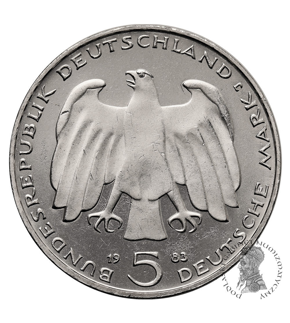 Germany, Federal Republic. 5 Mark 1983, 100th Anniversary of the Death ...