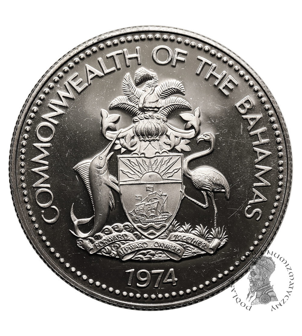 Bahamas, Elizabeth II (1952-2022). 50 Cents 1974, Blue Marlin - Proof