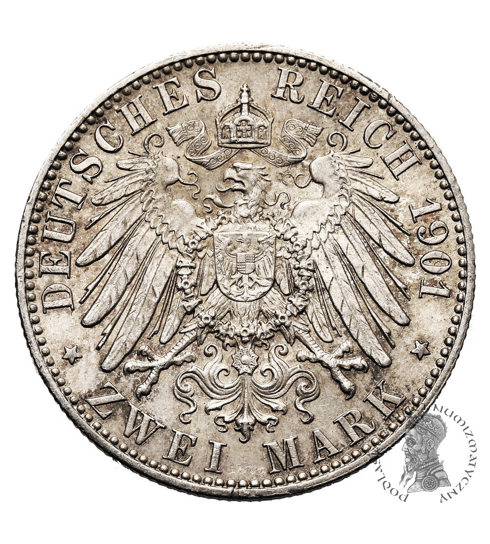 Germany. Prussia, Wilhelm II, 1888-1918. 2 Mark 1901 A, 200th Anniversary Kingdom of Prussia