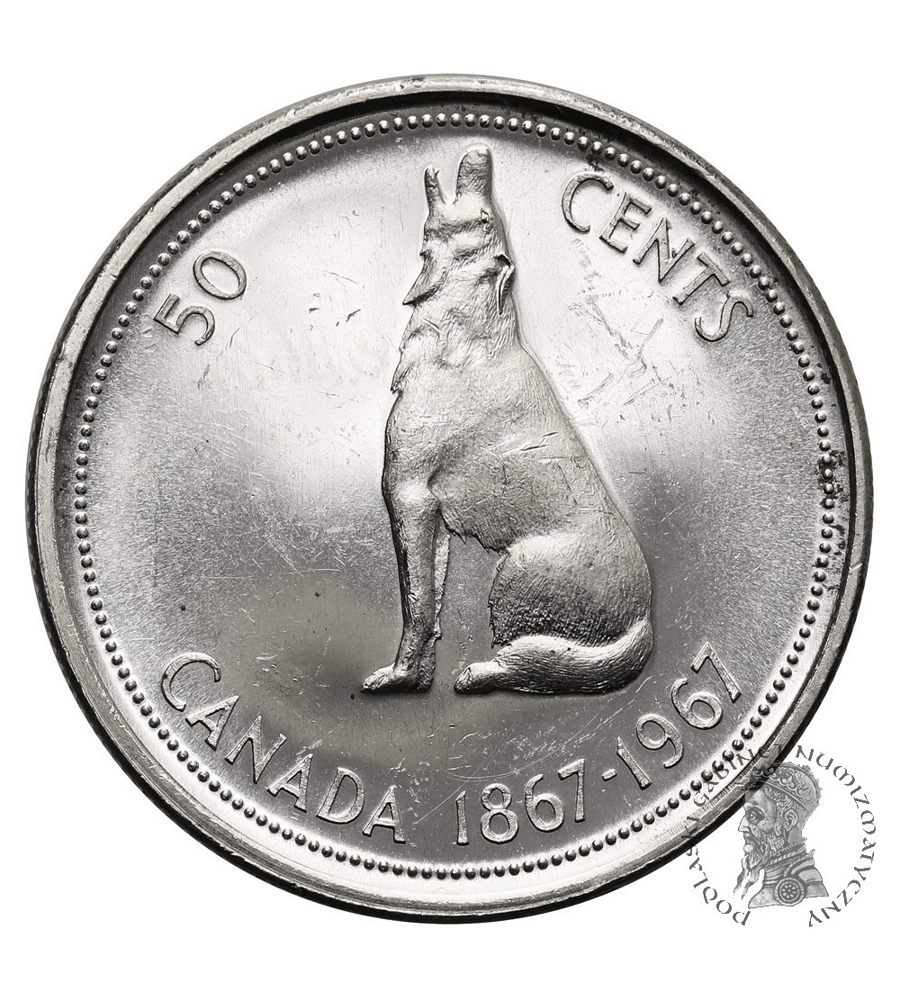Canada, Elizabeth II (1952-2022). 50 Cents 1967, Confederation ...