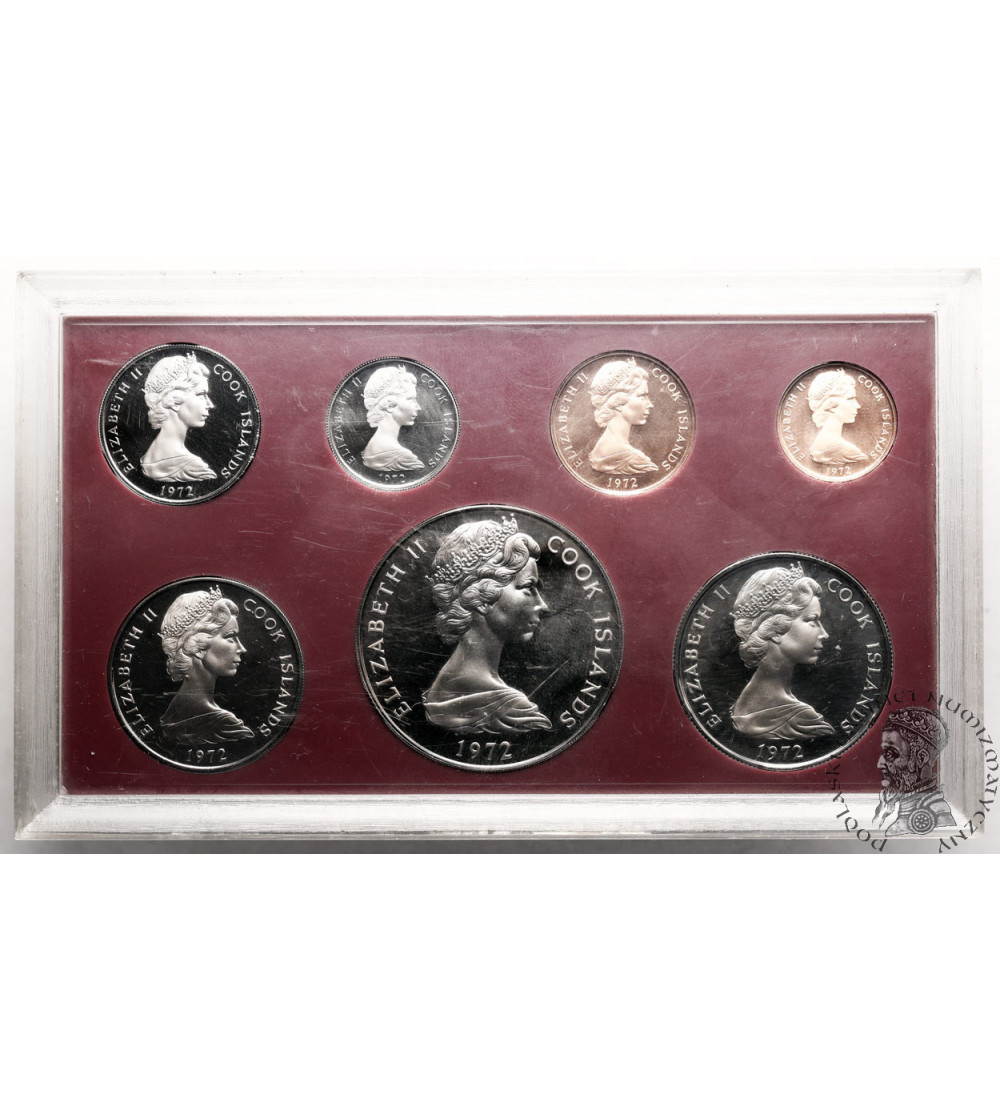 Cook Islands, Elizabeth II (1952-2022). 1972 Annual Proof set, 7 coins